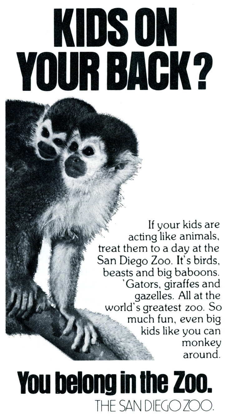 Attraction Advertising / Retro Ad of the Week: San Diego Zoo, 1980 ...